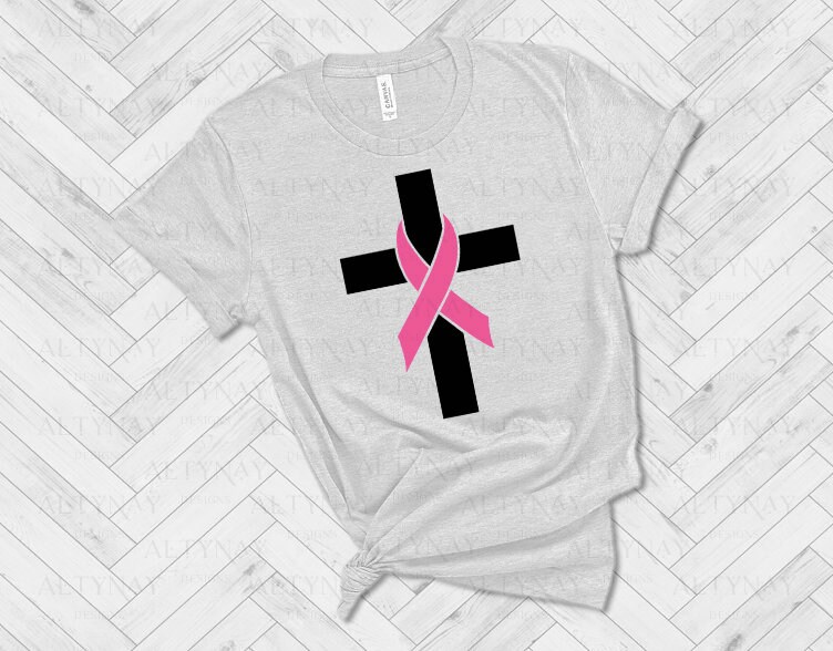 Breast Cancer Cross Ribbon SVG Breast Cancer Awareness SVG - Etsy