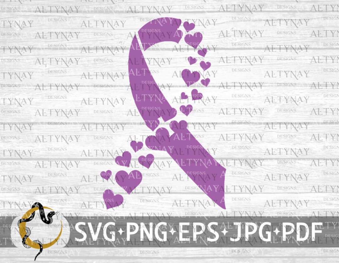 Pancreatic Cancer Heart Ribbon SVG, Pancreatic Cancer Awareness ...
