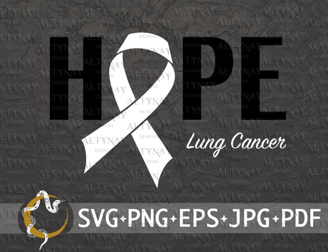 Lung Cancer Hope SVG Lung Cancer Ribbon SVG Lung Cancer - Etsy