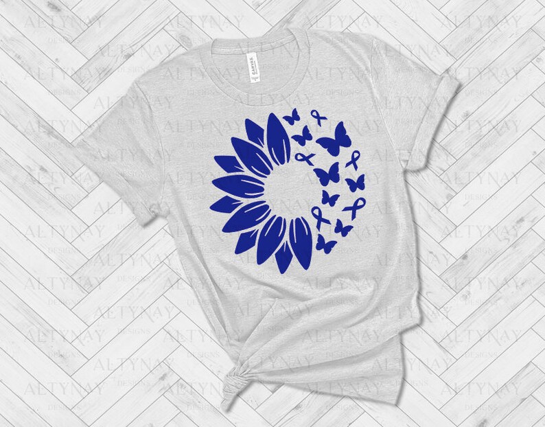 Sunflower Colon Cancer Butterfly SVG Colon Cancer SVG Dark - Etsy