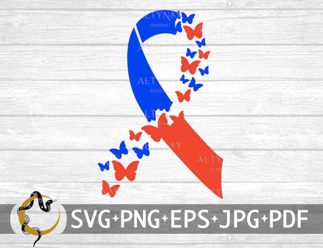 Congenital Heart Disease Butterfly Ribbon SVG, Pulmonary Fibrosis ...