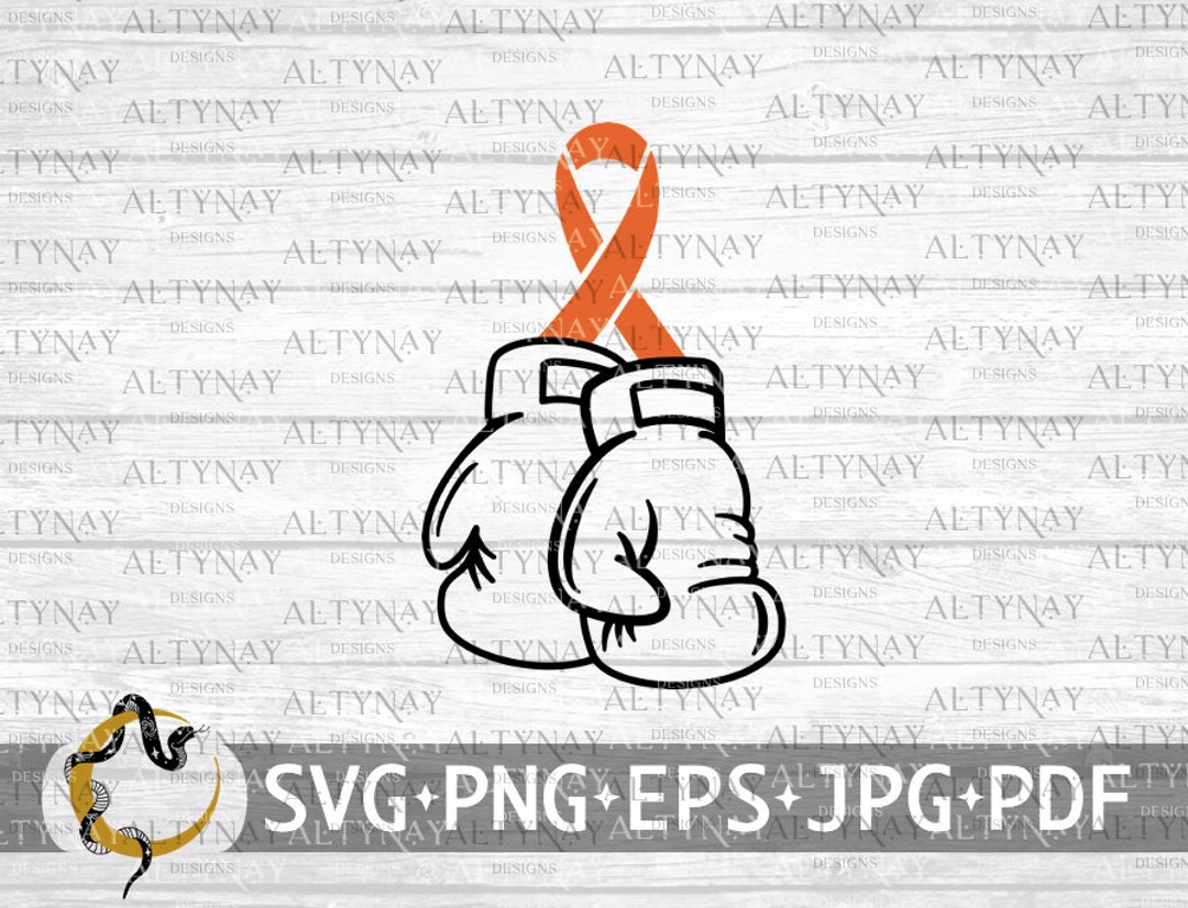 Leukemia Cancer Fighter SVG, Leukemia Boxing Gloves Ribbon, Ribbon ...