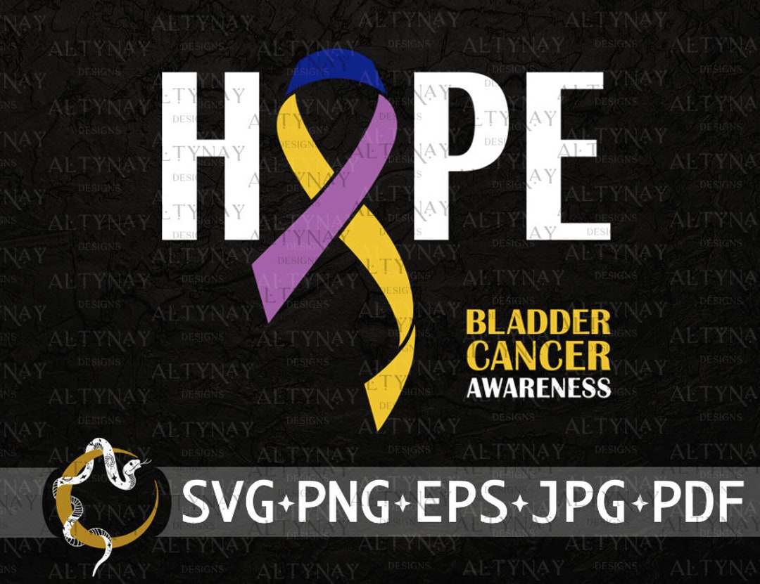 Bladder Cancer Hope Awareness SVG, Bladder Cancer Support SVG, Bladder ...