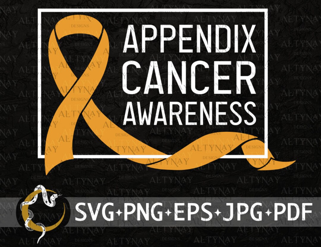 Appendix Cancer Awareness SVG, Appendix Cancer Ribbon SVG, Appendix ...