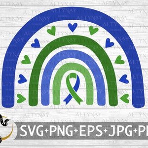 Neurofibromatosis Boho Rainbow Ribbon SVG, Neurofibromatosis Awareness ...