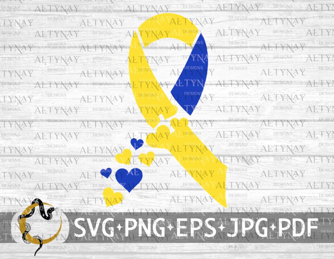 Down Syndrome Heart Ribbon SVG, Down Syndrome Awareness SVG, Down ...