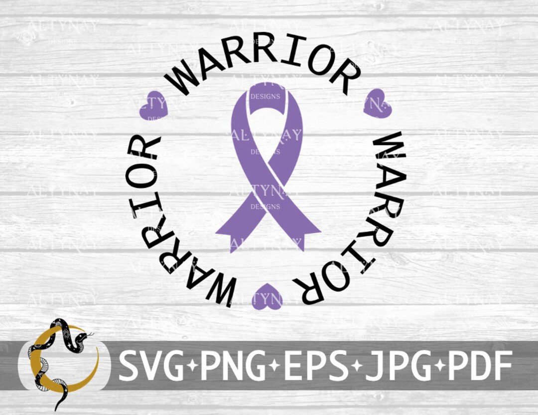 Cancer Awareness Warrior SVG Ribbon Lavender SVG All Cancer - Etsy