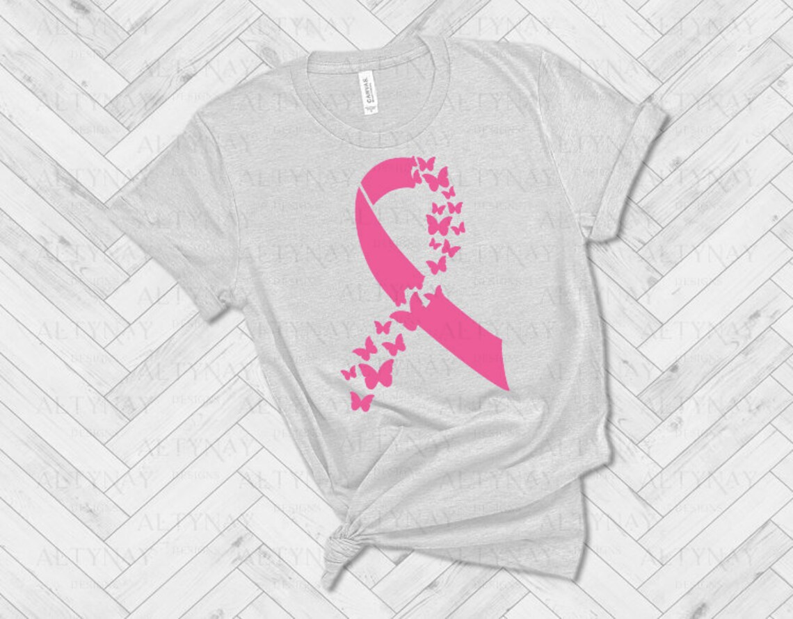 Breast Cancer Butterfly Ribbon SVG Breast Cancer Awareness | Etsy