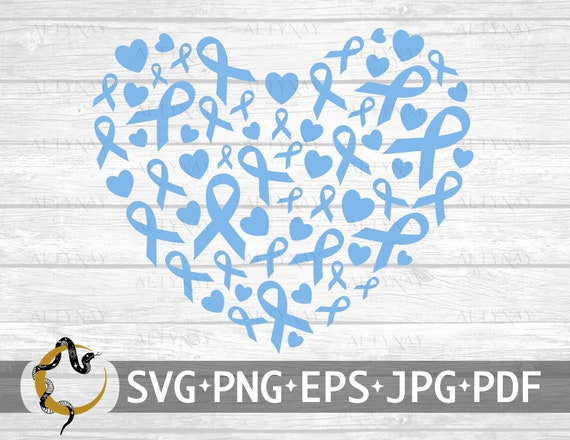 Prostate Cancer Heart Ribbon SVG Prostate Cancer Awareness | Etsy