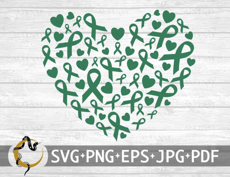 Liver Cancer Heart Ribbon SVG Ribbon Emerald SVG Liver - Etsy Australia
