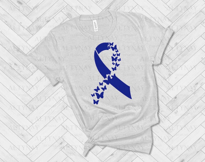 Colon Cancer Butterfly Ribbon SVG, Colon Cancer SVG, Colon Cancer ...