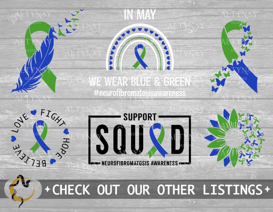 Neurofibromatosis Awareness Feather Ribbon SVG | Etsy