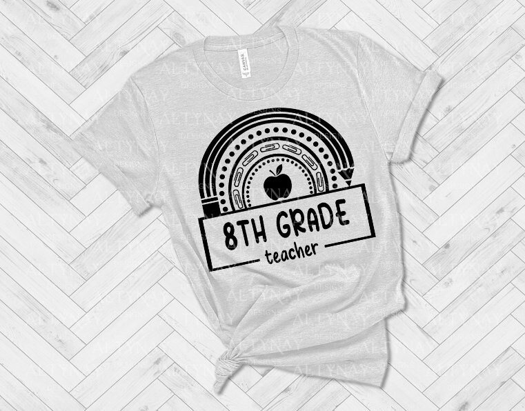 Eighth Grade Teacher Rainbow SVG Teacher Rainbow SVG Cute - Etsy