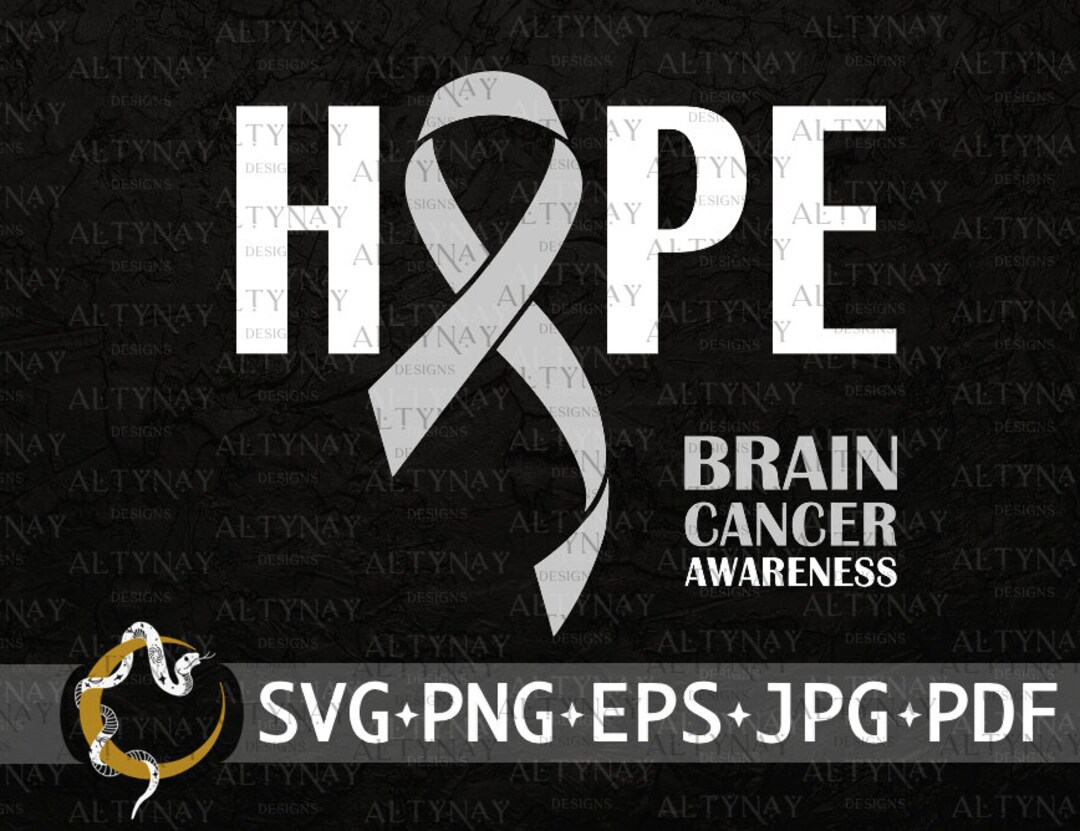 Brain Cancer Hope Awareness SVG, Brain Cancer Support SVG, Brain Cancer ...