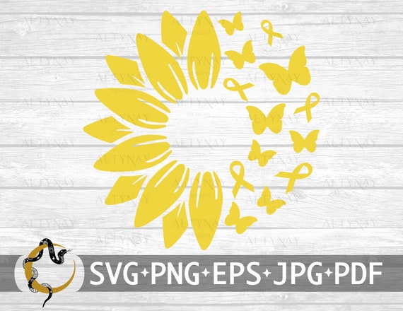Sunflower Sarcoma Cancer Butterfly SVG Sarcoma Cancer | Etsy
