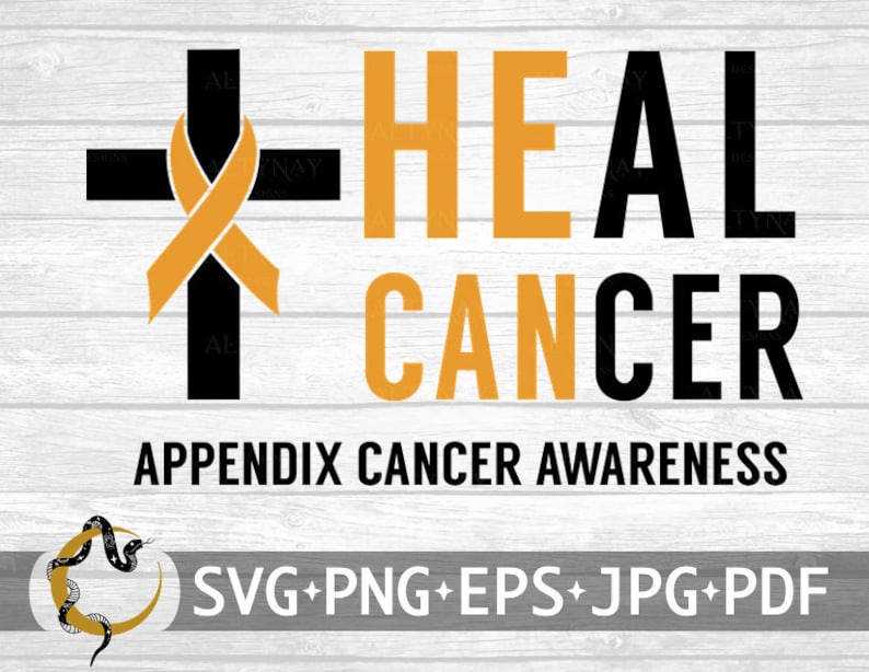 Heal Appendix Cancer Cross Ribbon SVG Appendix Cancer - Etsy