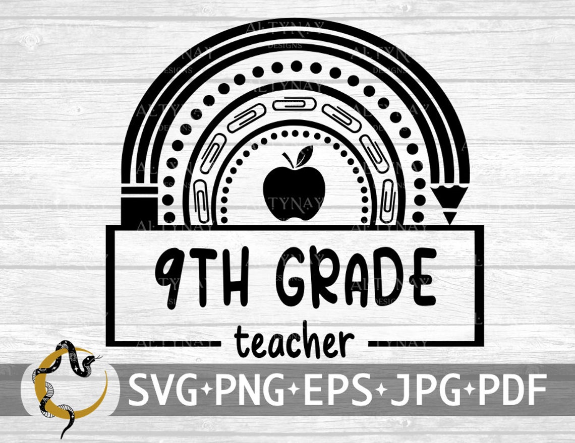 Ninth Grade Teacher Rainbow SVG Teacher Rainbow SVG Cute - Etsy