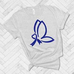 Colon Cancer Heart Butterfly Ribbon SVG, Colon Cancer SVG, Colon Cancer ...