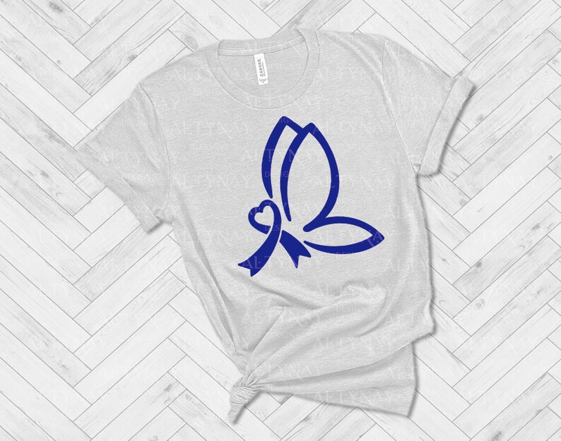 Colon Cancer Heart Butterfly Ribbon SVG, Colon Cancer SVG, Colon Cancer ...