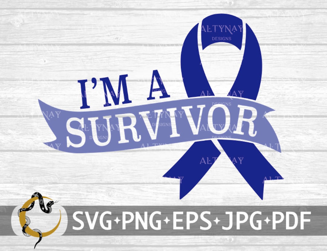 Colon Cancer Survivor Ribbon SVG, Colon Cancer Survivor Svg, Ribbon ...