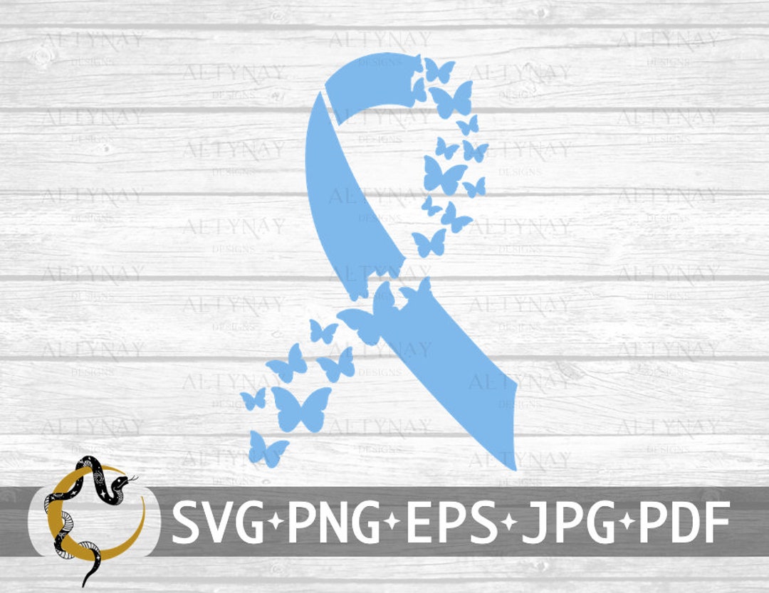 Prostate Cancer Butterfly Ribbon SVG, Prostate Cancer Awareness SVG ...