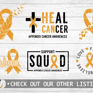 Appendix Cancer Heart Ribbon SVG, Heart Ribbon Amber SVG, Appendix ...