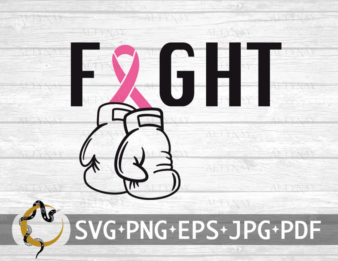 Fight Breast Cancer Boxing Gloves Ribbon Svg Breast Cancer Awareness