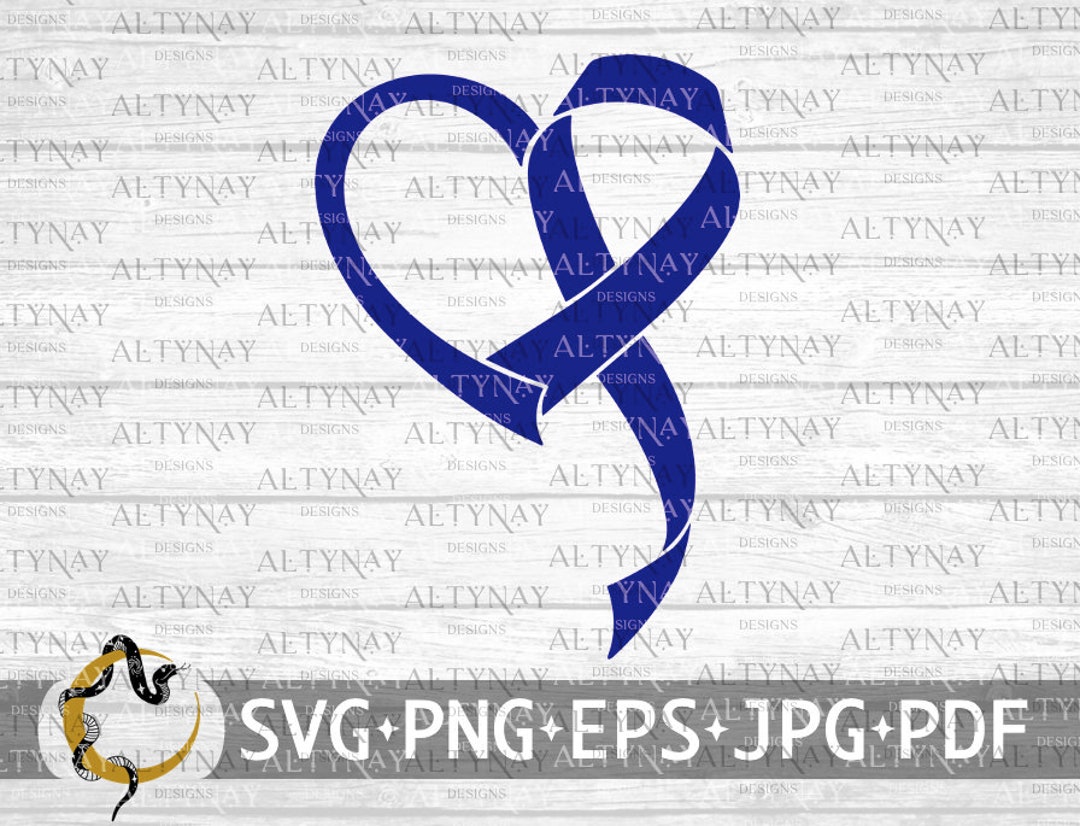 Colon Cancer Heart Ribbon SVG, Colon Cancer Awareness, Colon Cancer ...