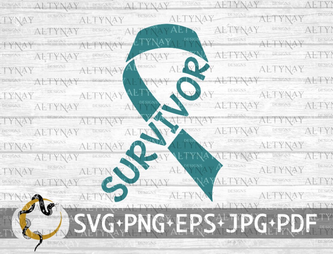 Ovarian Cancer Survivor Ribbon SVG I'm A Cancer Survivor - Etsy