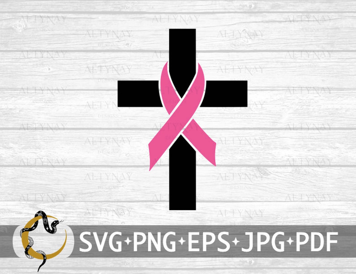 Breast Cancer Cross Ribbon SVG Breast Cancer Awareness SVG - Etsy