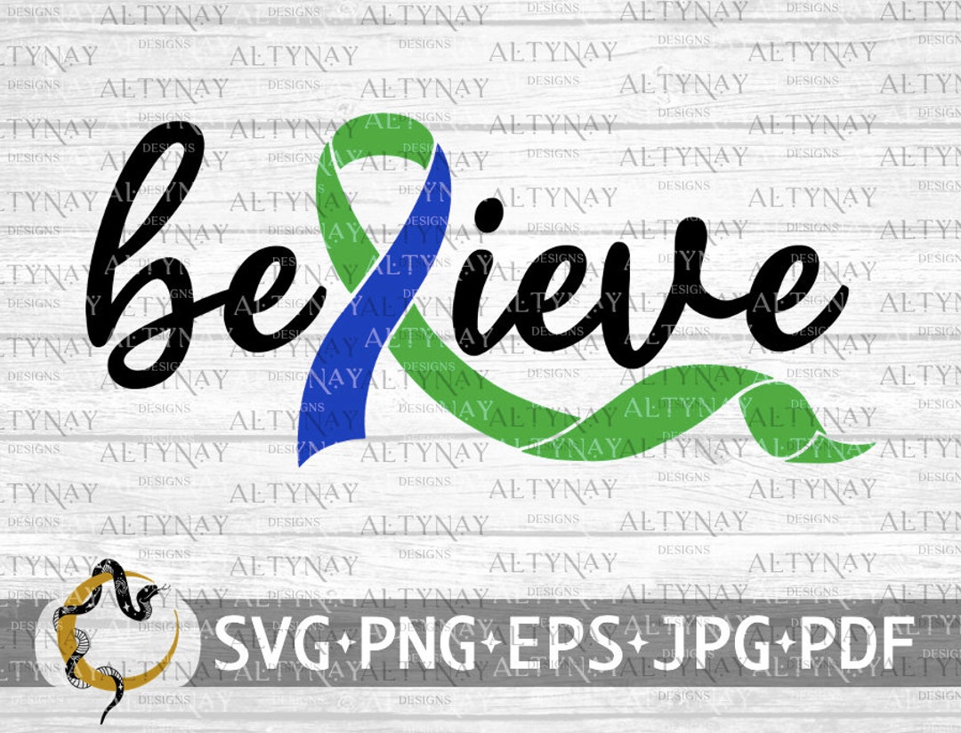 Neurofibromatosis Believe Ribbon SVG, Neurofibromatosis Awareness SVG ...