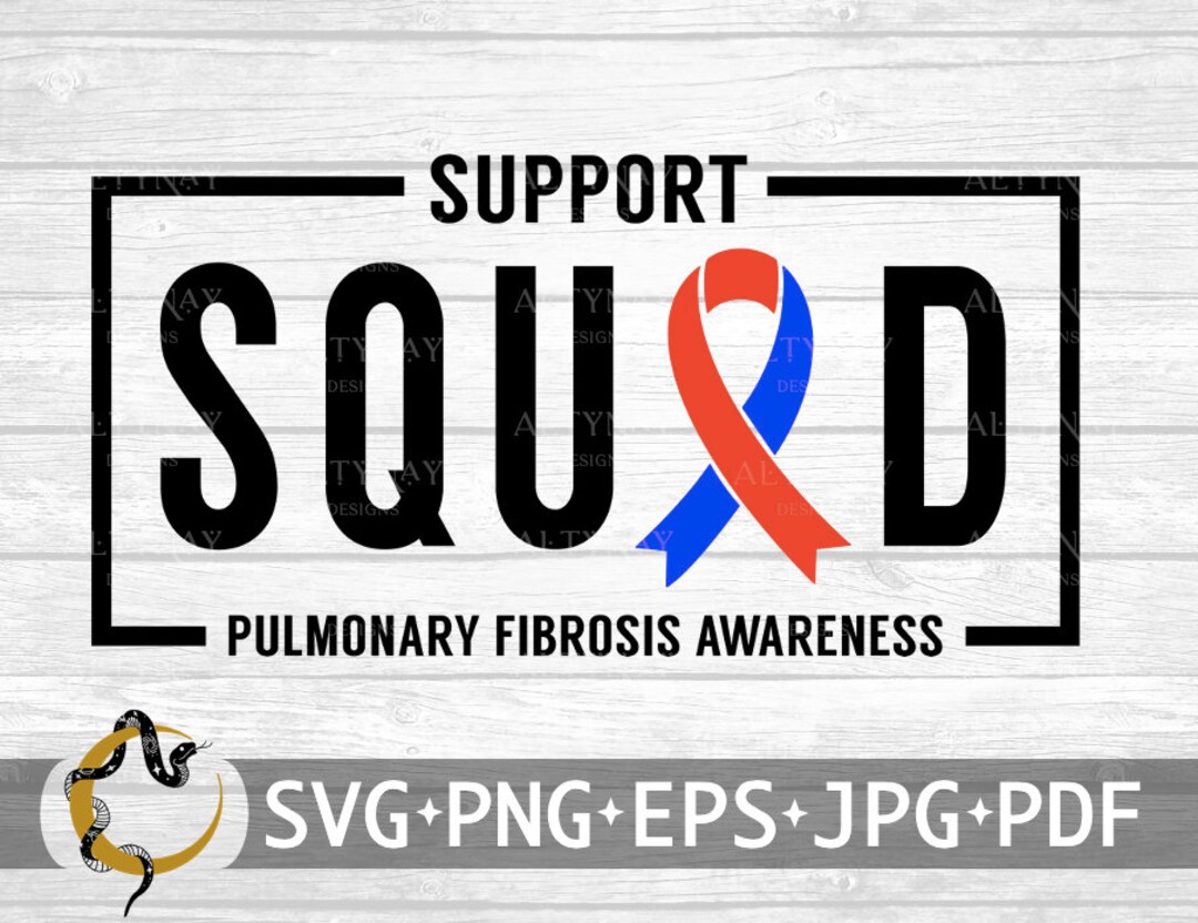 Pulmonary Fibrosis Support Squad Ribbon SVG, Congenital Heart Disease ...