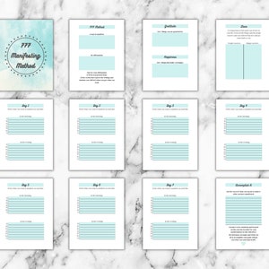 777 Manifestation Method Printable Workbook Digital PDF US Letter A4 A5 ...