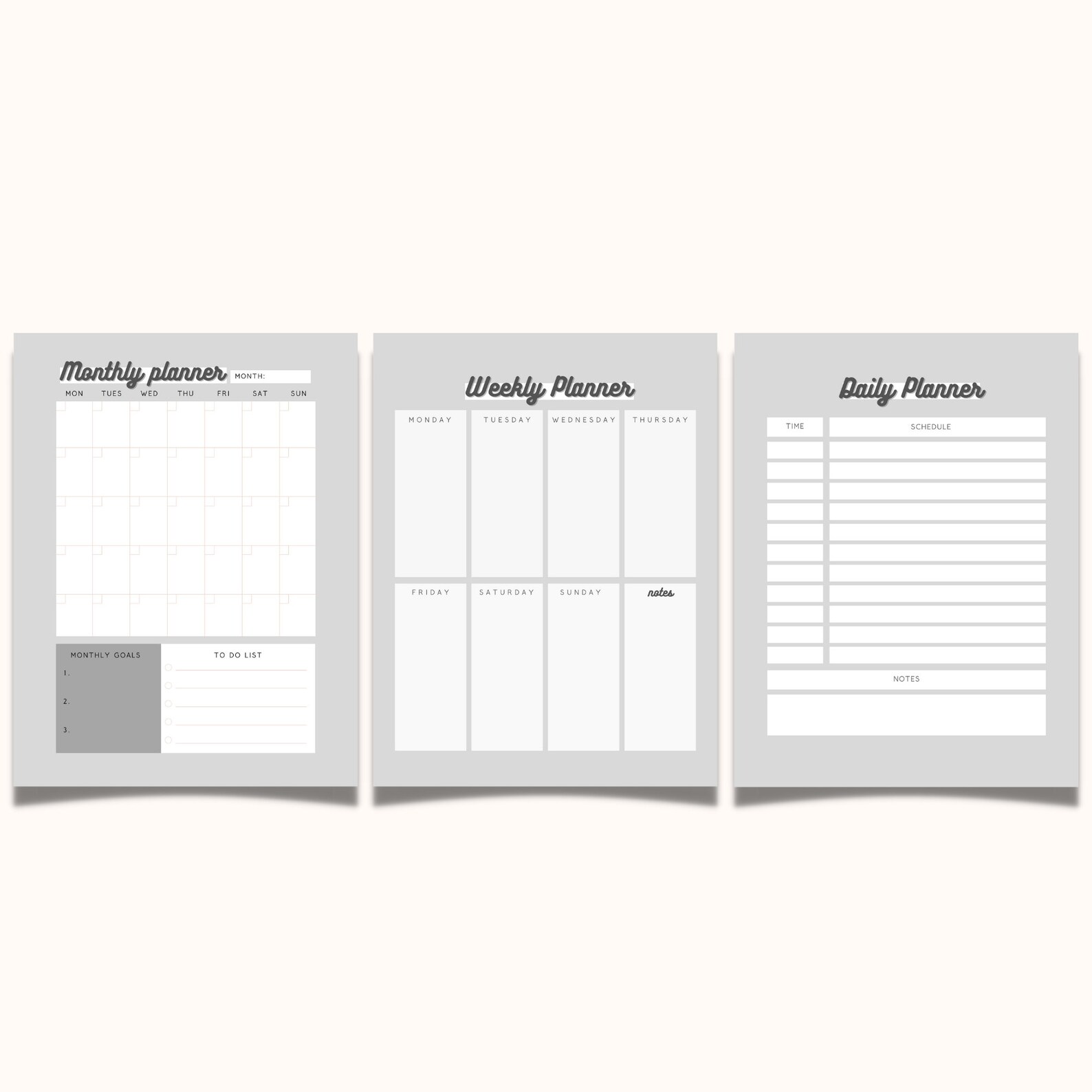 Printable Digital Planner Monthly Weekly Daily Set Kit 2022 - Etsy