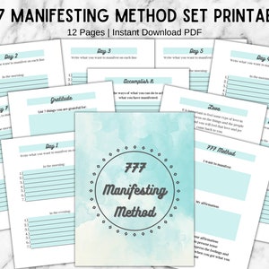 777 Manifestation Method Printable Workbook Digital PDF US Letter A4 A5 ...