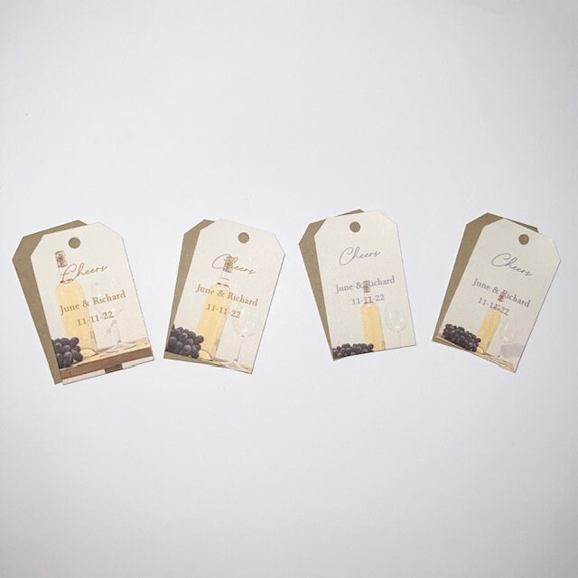 Mini Champagne Bottle Tags; Vine Bottle Tags; Wine and Grapes Favor ...