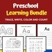 Printable Preschool Learning Bundle, Alphabet Workbook, Trace and Color ...