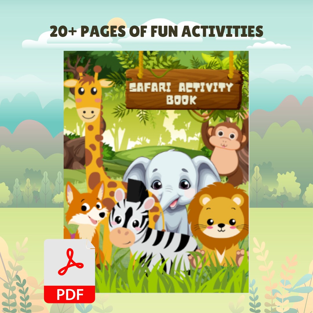 Printable Safari Animals Activity Worksheet for Kids, Preschoolers and ...