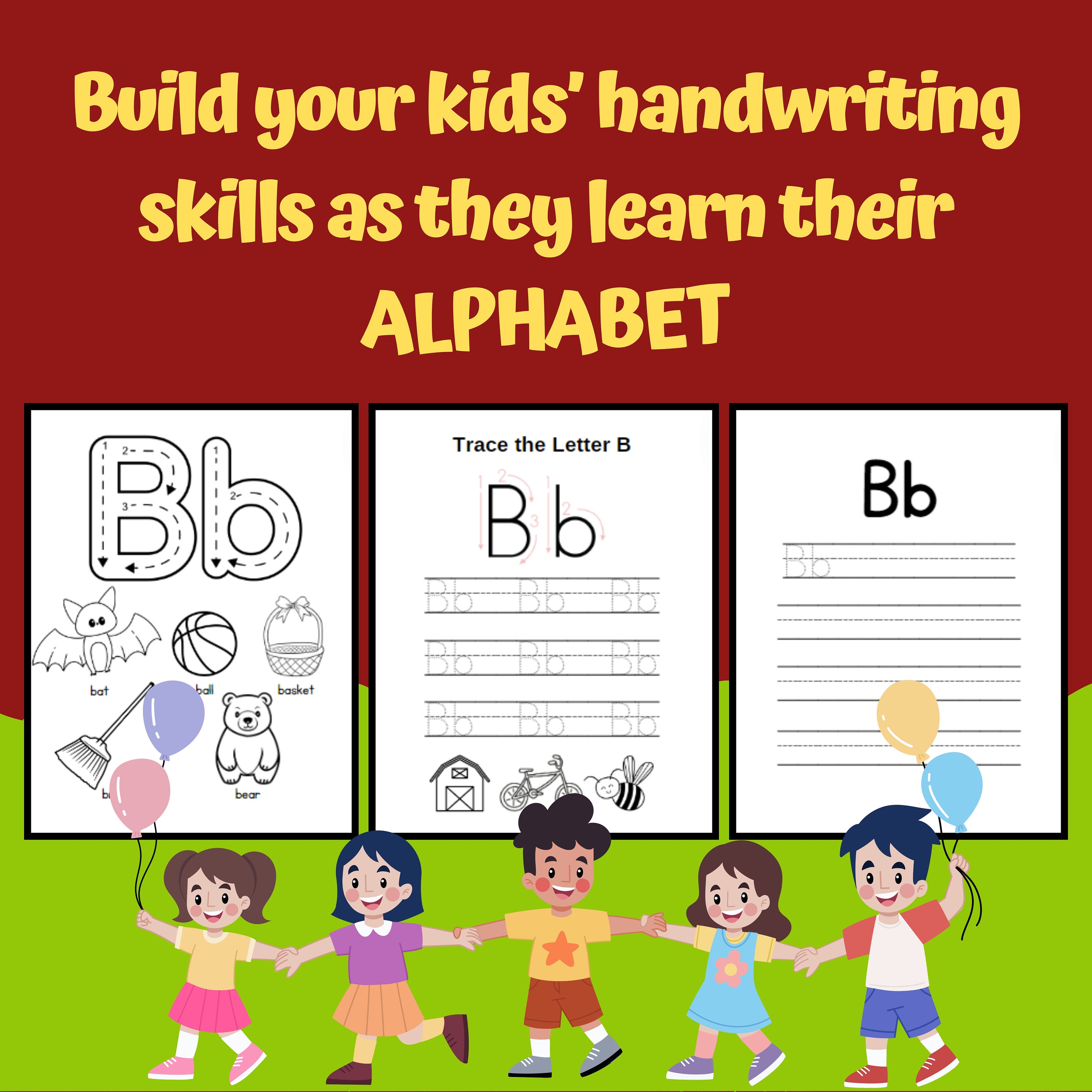 Printable Preschool Learning Bundle, Alphabet Workbook, Trace and Color ...