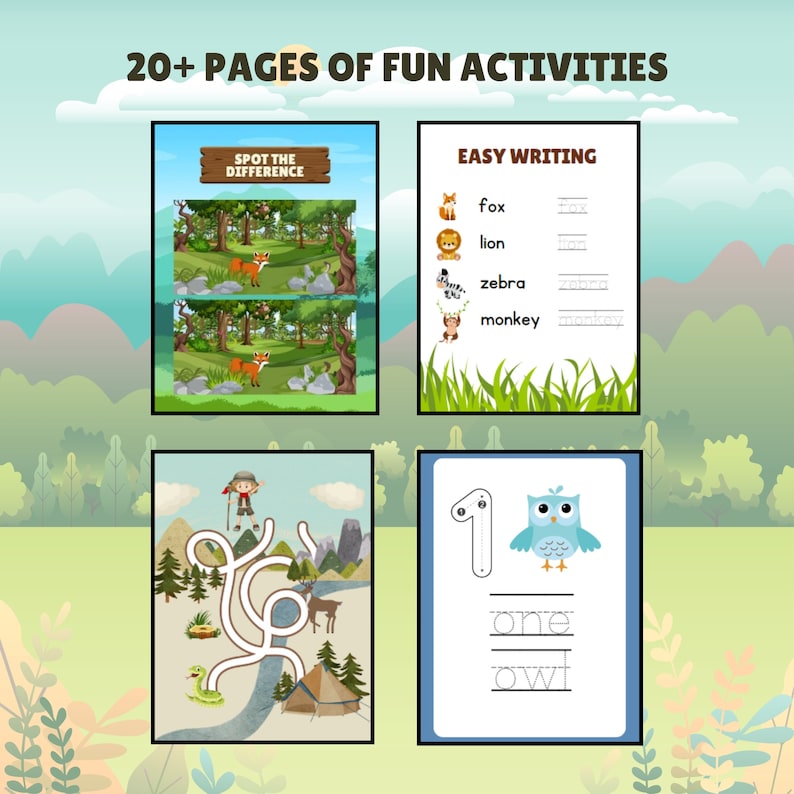 Printable Safari Animals Activity Worksheet for Kids, Preschoolers and ...