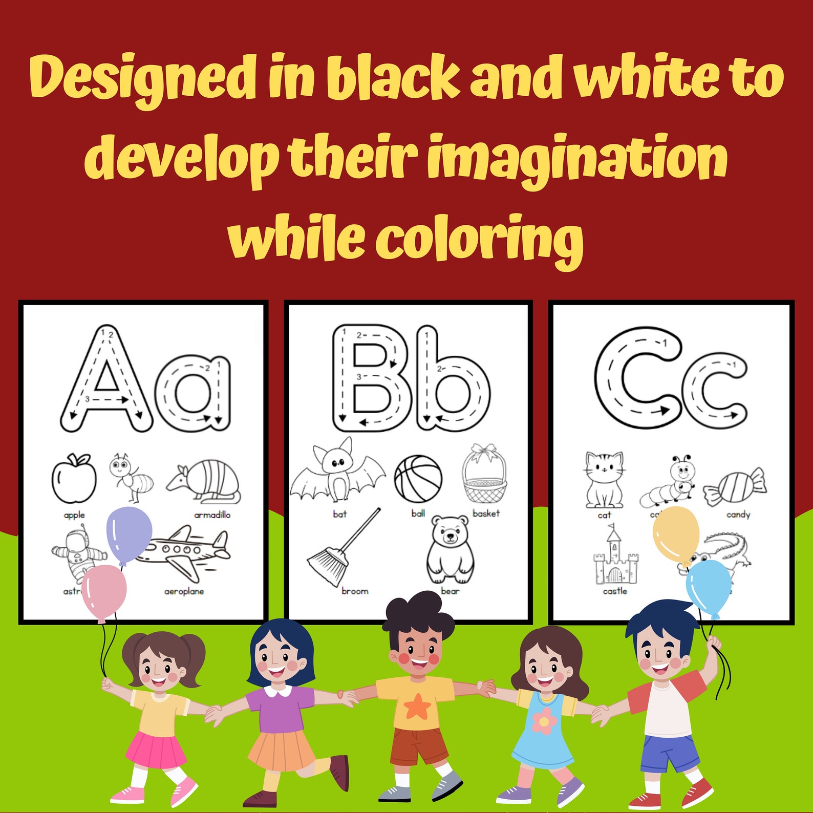 Printable Preschool Learning Bundle, Alphabet Workbook, Trace and Color ...