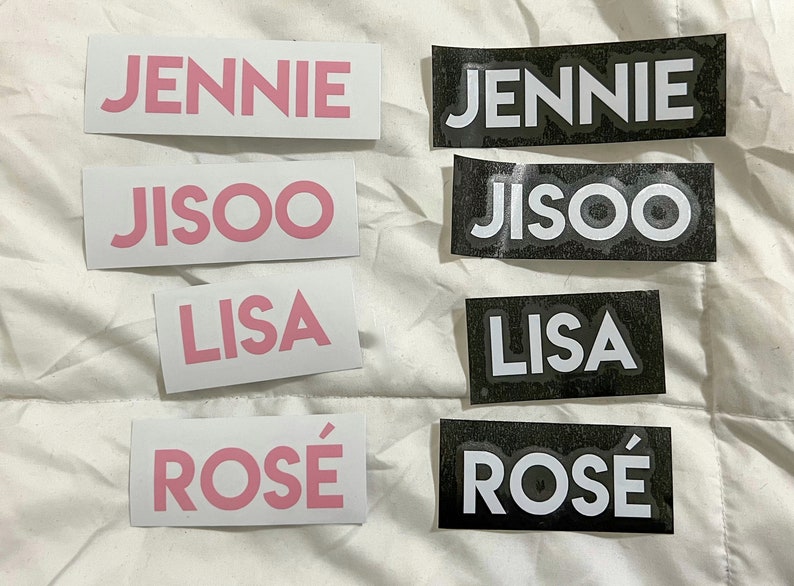 BLACKPINK Themed Name Tag Decals | BYELALAS - Etsy