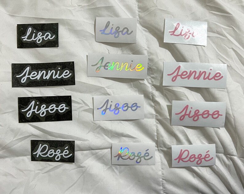 BLACKPINK Themed Name Tag Decals | BYELALAS - Etsy