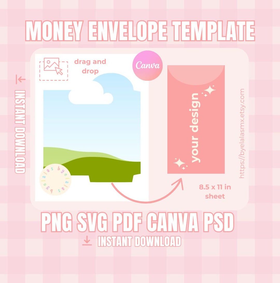 Money Envelope Template, Cash Holder, Budget Envelope, Editable Canva ...