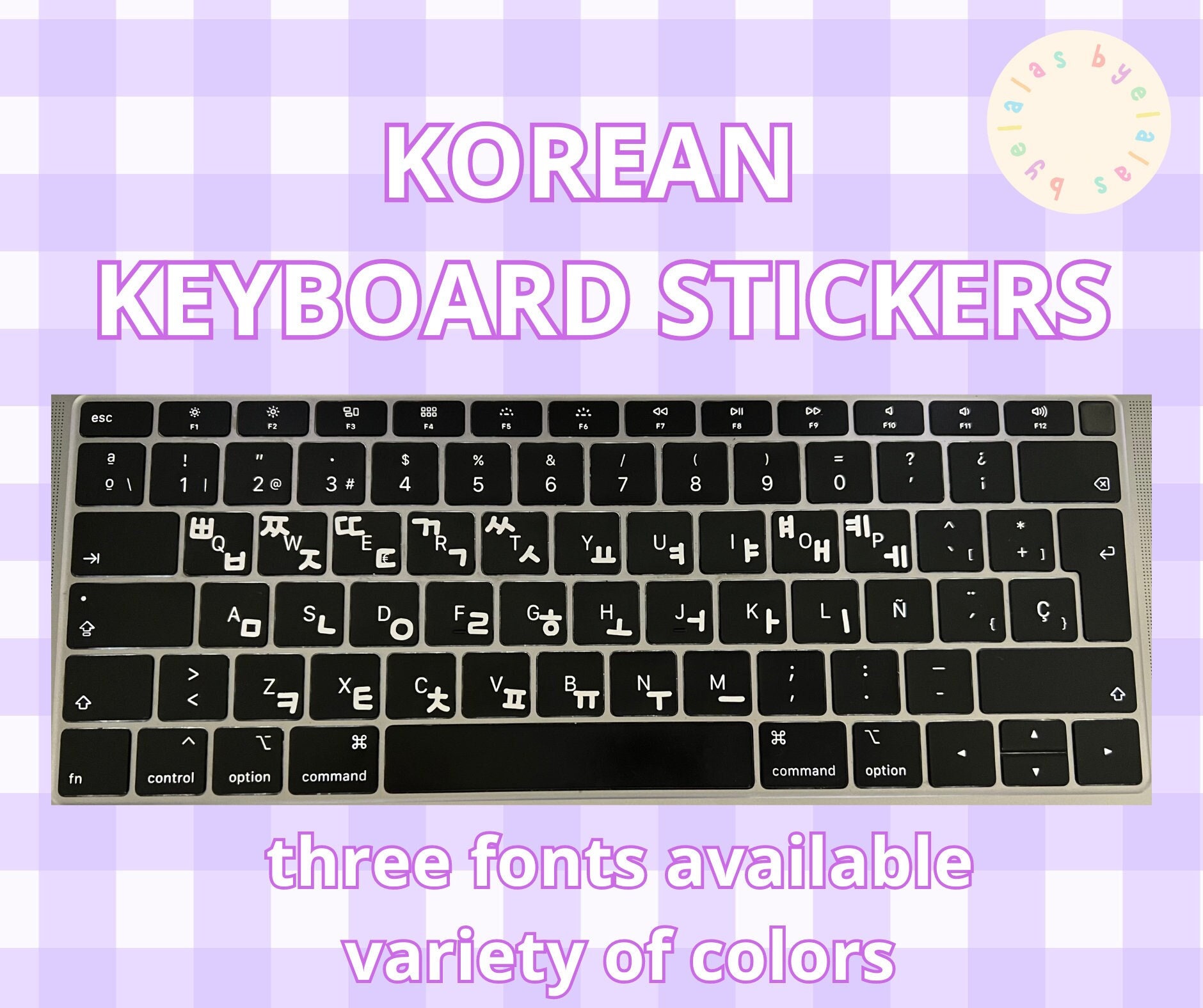 Vinyl Korean Hangul Stickers for Keyboard Computer Laptop Alphabet ...