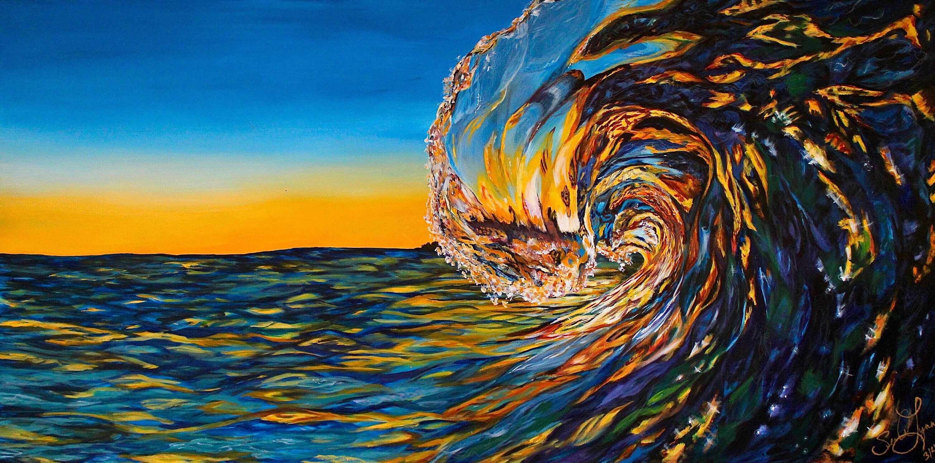 Digital Download Wave Water Swirl Ocean Painting Original - Etsy