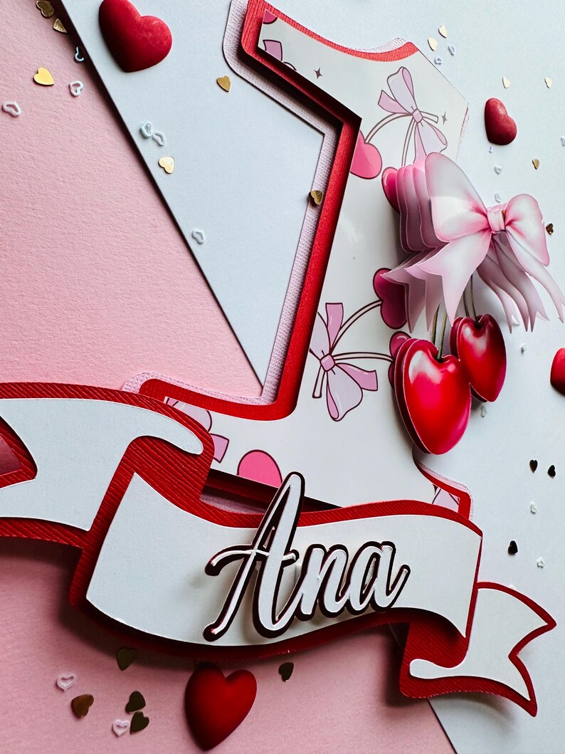 Cherry One Birthday, Cherry Bow Cake Topper, Coquette Cake Topper ...