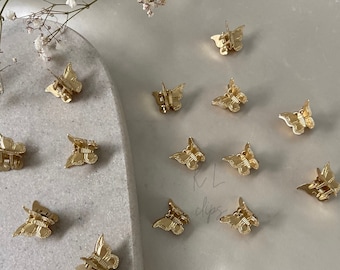 9x Mini Butterfly Claw Clips Gold Clips Minimalist Everyday Clips for ...