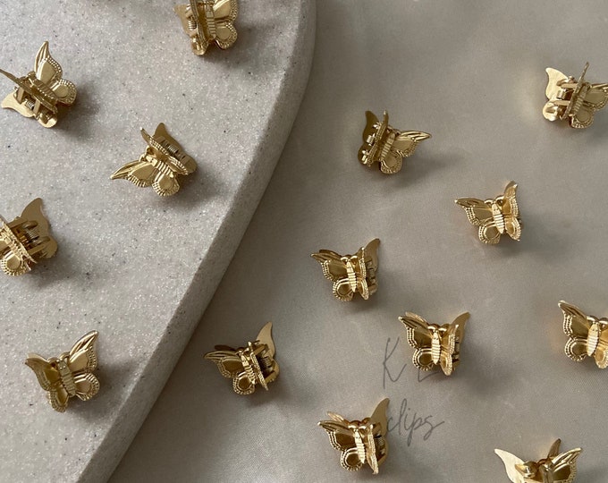 9x Mini Butterfly Claw Clips Gold Clips Minimalist Everyday Clips for ...