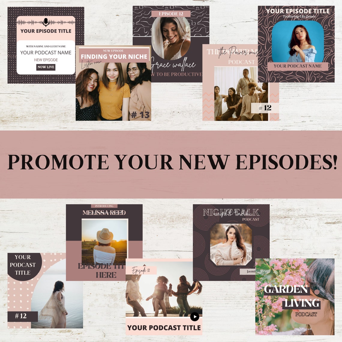 10 Editable Podcast Cover Art Templates. Podcast Graphics. Podcaster ...